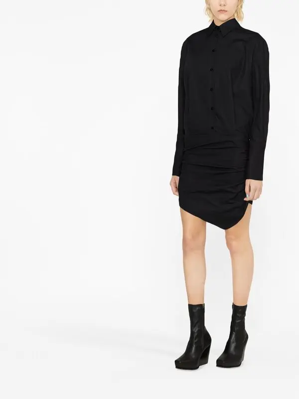 Attico Asymmetric-hem Shirt Dress - Black