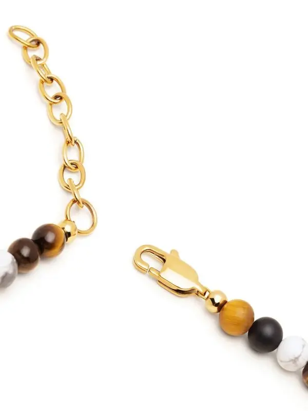 NIALAYA JEWELRY Beaded Gemstone Necklace - Brown