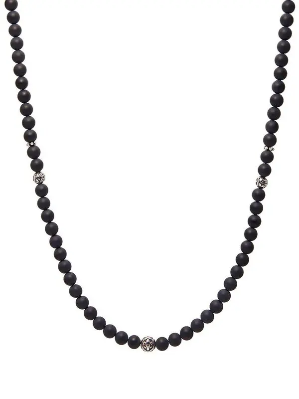 NIALAYA JEWELRY Beaded Necklace - Silver