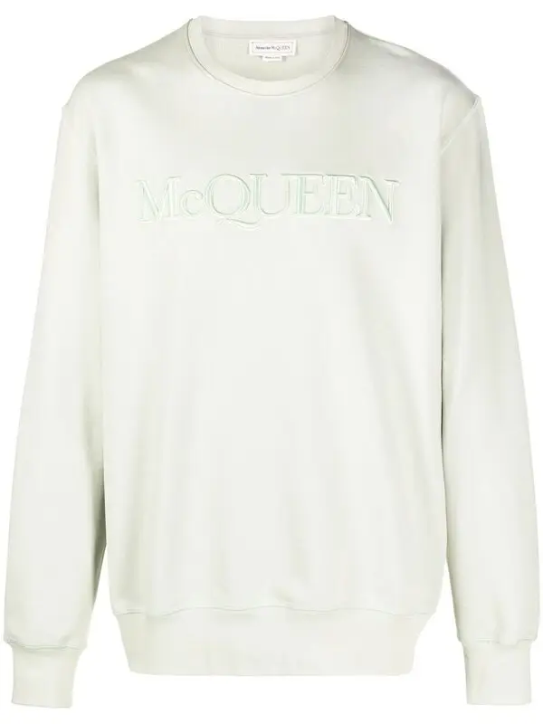Alexander McQueen Logo Embroidered Sweatshirt - Green