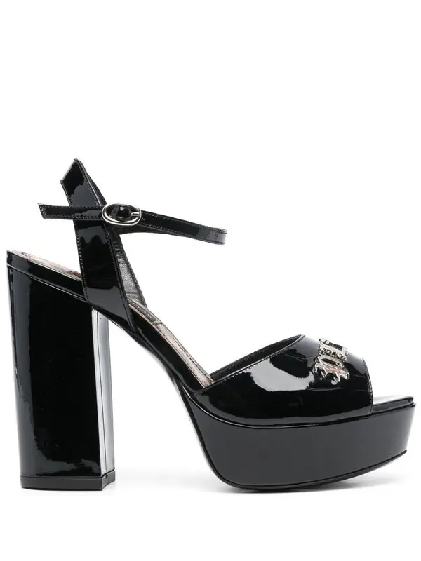 Philipp Plein 100mm Logo-plaque Platform Sandals