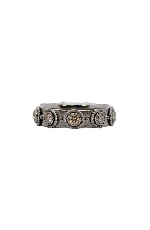 Armenta Sterling Diamond Stacking Ring - Silver