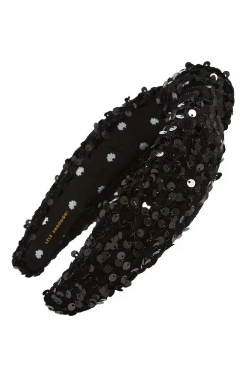 Lele Sadoughi Sequin Knotted Headband - Jet
