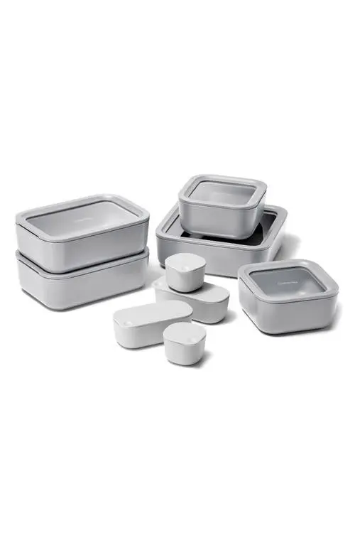 CARAWAY 17-piece Food Storage Glass Container Set - Gray