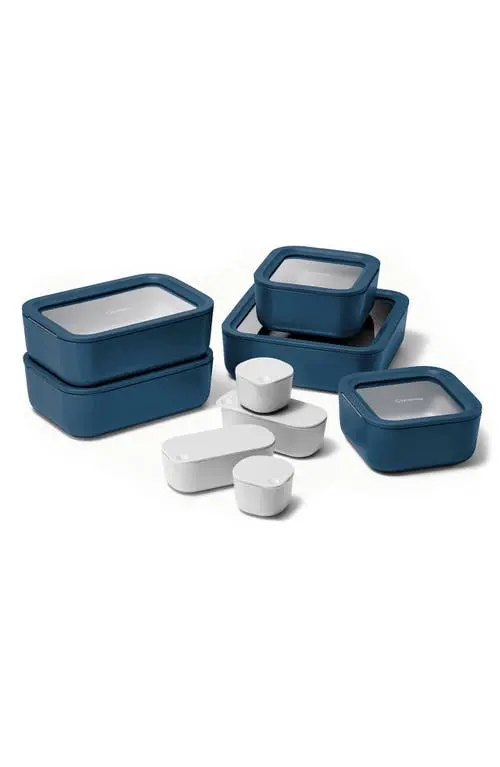 CARAWAY 17-piece Food Storage Glass Container Set - Navy