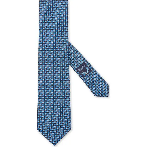 Zegna Suitcase Silk Neck Tie - Navy