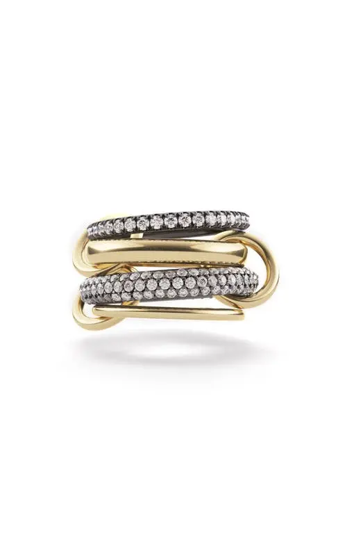 SPINELLI KILCOLLIN Vega Linked Diamond Rings - Yellow Gold/rhodium