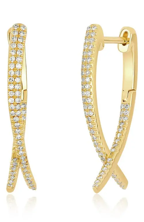 Ef Collection Diamond Loop 14k Gold Hoop Ear Jackets - 14k Yellow Gold