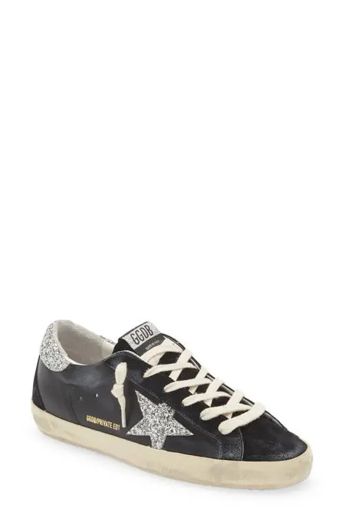 GOLDEN GOOSE Super-star Low-top Sneakers - Black/silver/cream