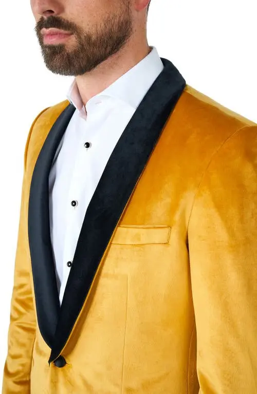Opposuits Deluxe Gold Velvet Dinner Jacket - Orange