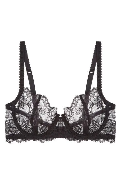 JOURNELLE Anais Low Balconette Lace Underwire Bra - Noir