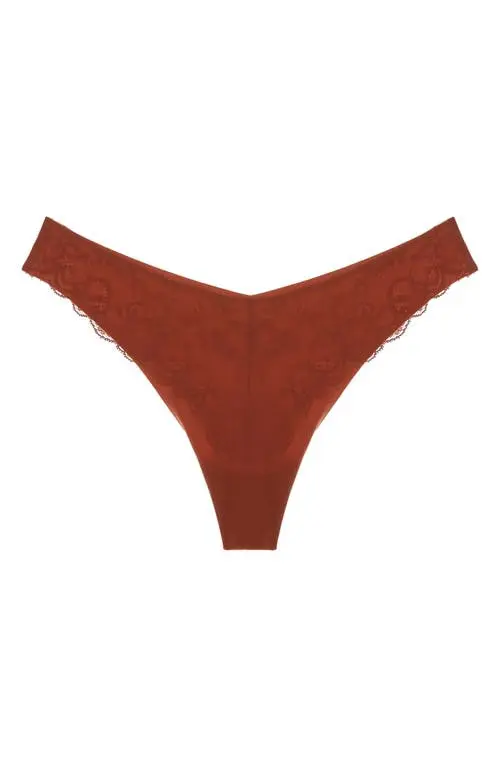 JOURNELLE Estelle Lace Thong - Cannelle