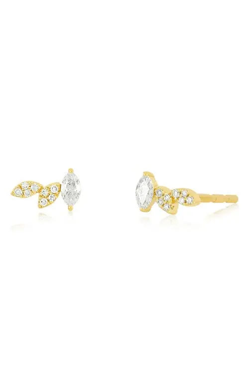 Ef Collection Marquise Diamond Stud Earrings - 14k Yellow Gold