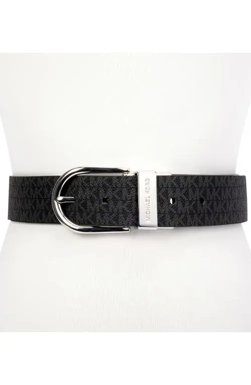 Michael Kors Logo Reversible Belt - Black/silver