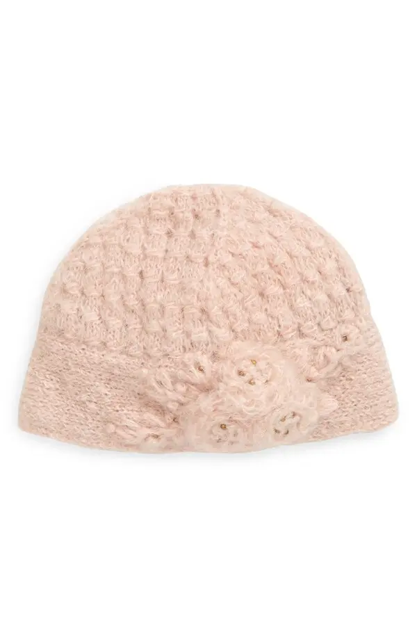 FRENCH KNOT Mae Mohair-blend Cloche - Blush