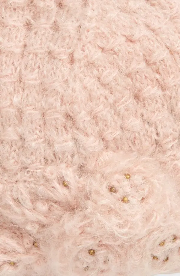 FRENCH KNOT Mae Mohair-blend Cloche - Blush