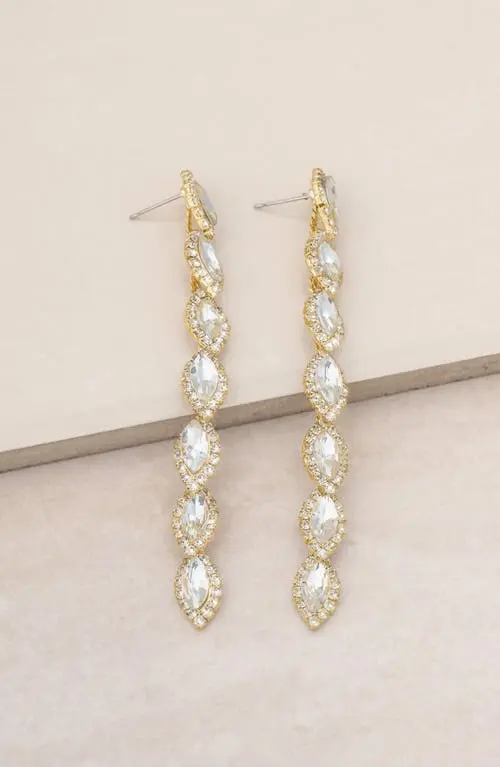 Ettika Crystal Linear Drop Earrings