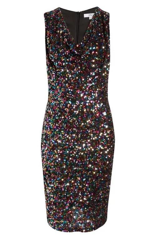 AREA STARS Sequin Sheath Dress