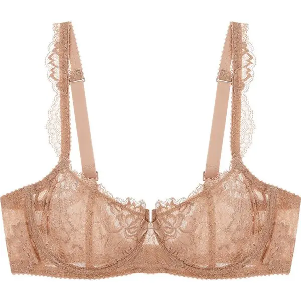 JOURNELLE Isabel Lace Underwire Balconette Bra - Amande