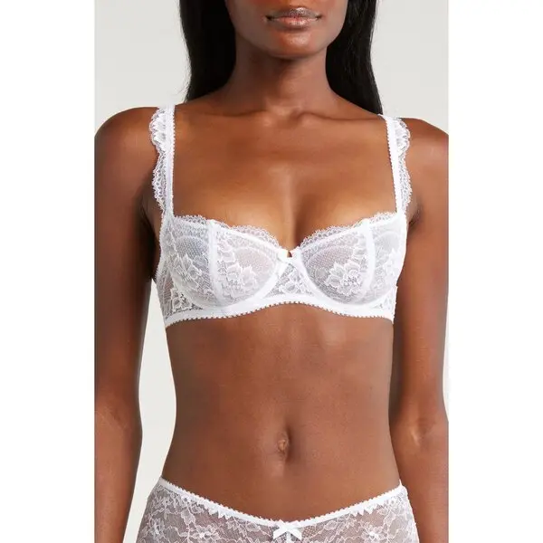 JOURNELLE Isabel Lace Underwire Balconette Bra - Blanc