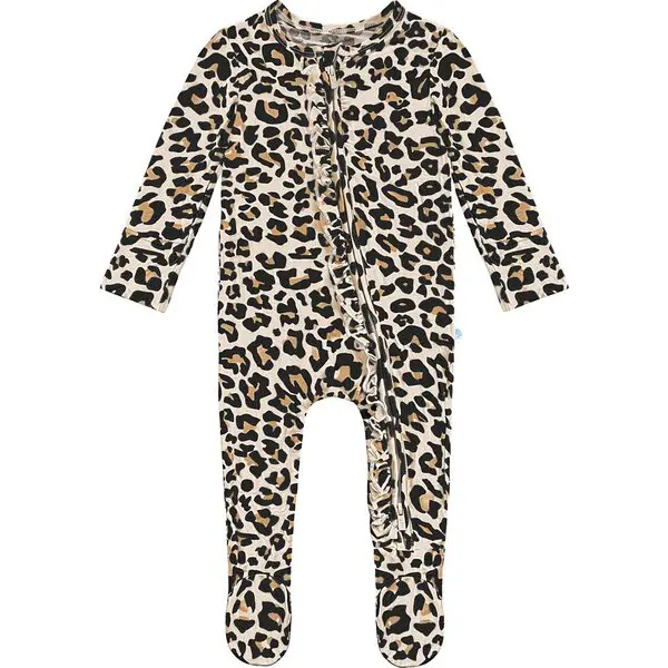 POSH PEANUT Ruffle Footie - Lana Leopard