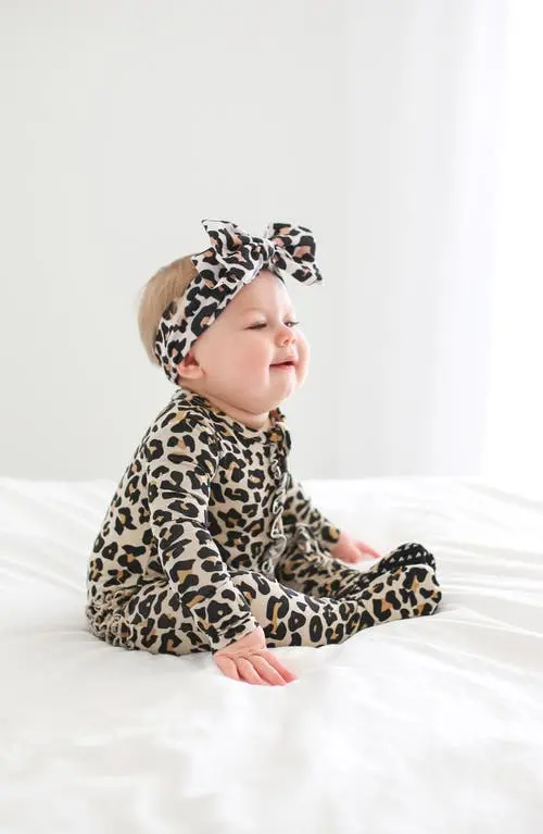 POSH PEANUT Ruffle Footie - Lana Leopard