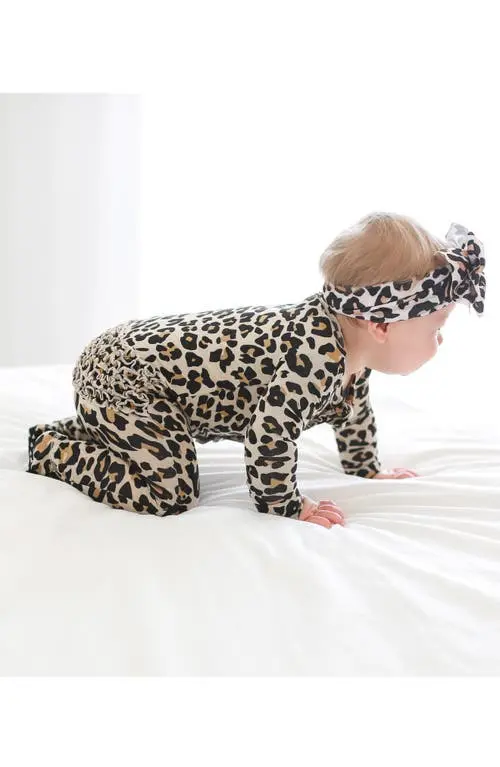 POSH PEANUT Ruffle Footie - Lana Leopard