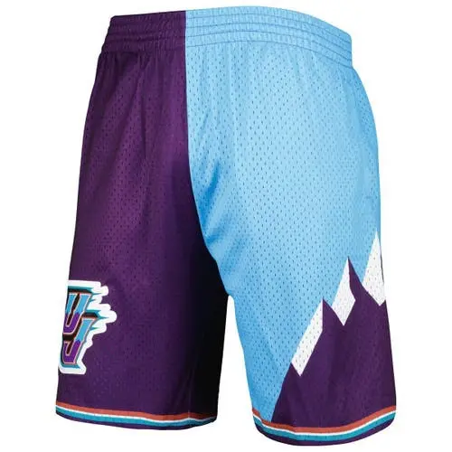 Mitchell & Ness Purple Utah Jazz Hardwood Classics 1996 Split Swingman Shorts