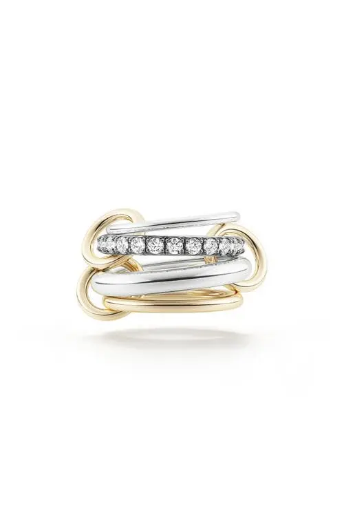 SPINELLI KILCOLLIN Janssen Diamond Linked Rings - Yellow Gold/silver