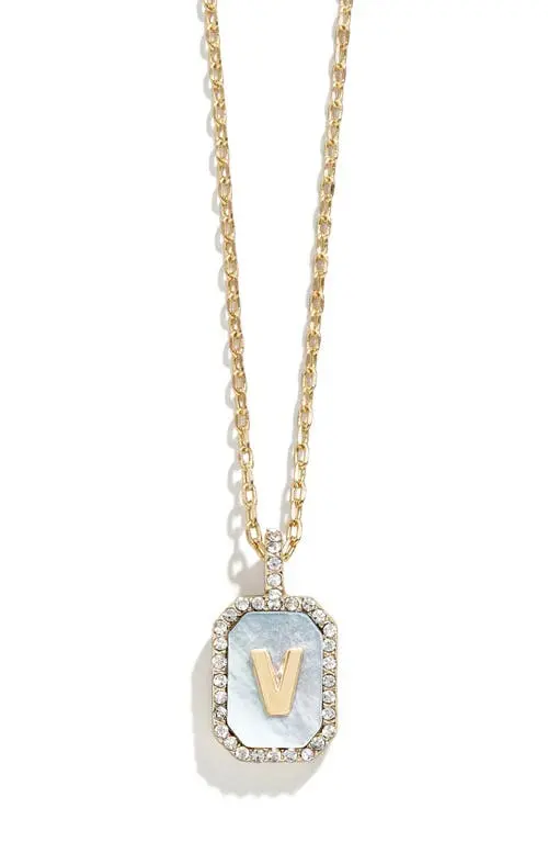Baublebar Initial Pendant Necklace - Green-v
