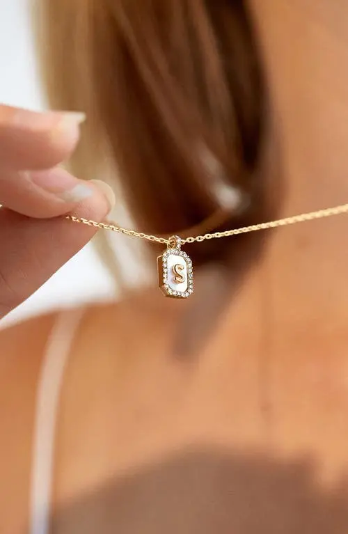 Baublebar Initial Pendant Necklace - White A