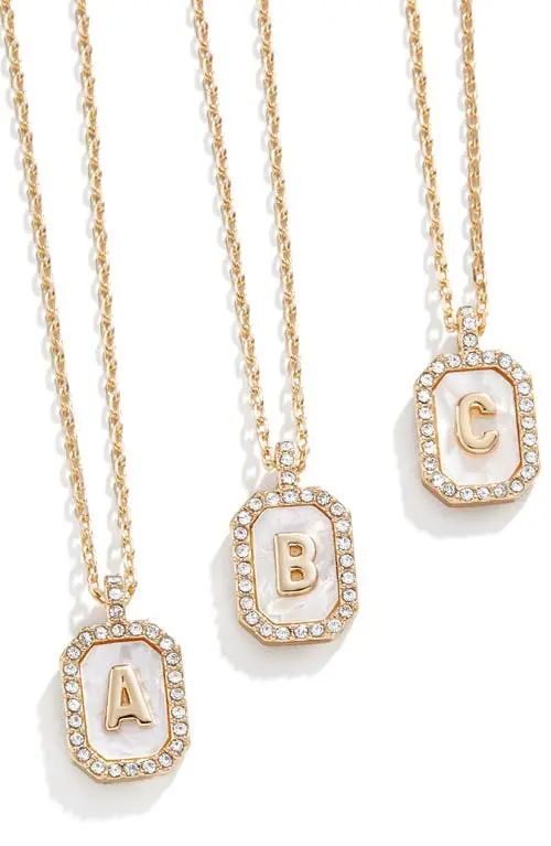 Baublebar Initial Pendant Necklace - White A