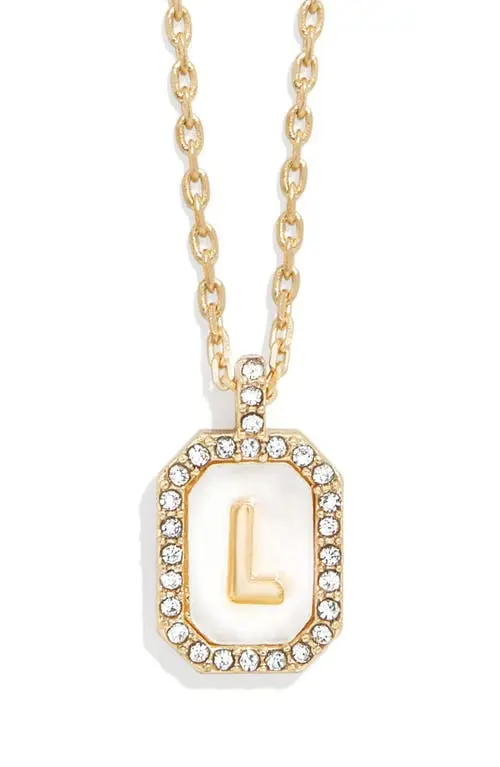 Baublebar Initial Pendant Necklace - White L