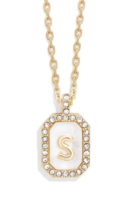 Baublebar Initial Pendant Necklace - White S