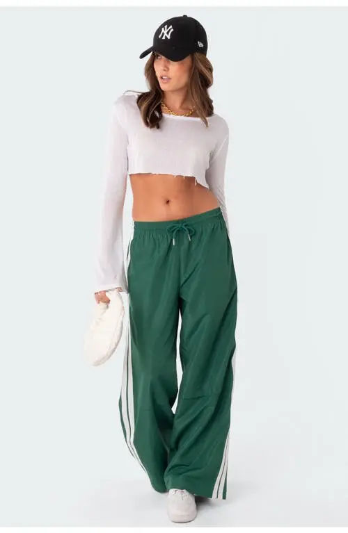 EDIKTED Fauna Nylon Track Pants - Green