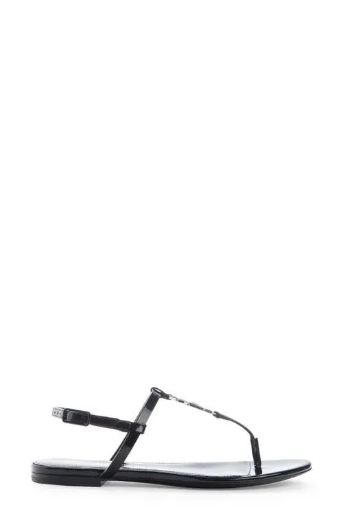 Saint Laurent Cassandra Crystal Logo Sandals
