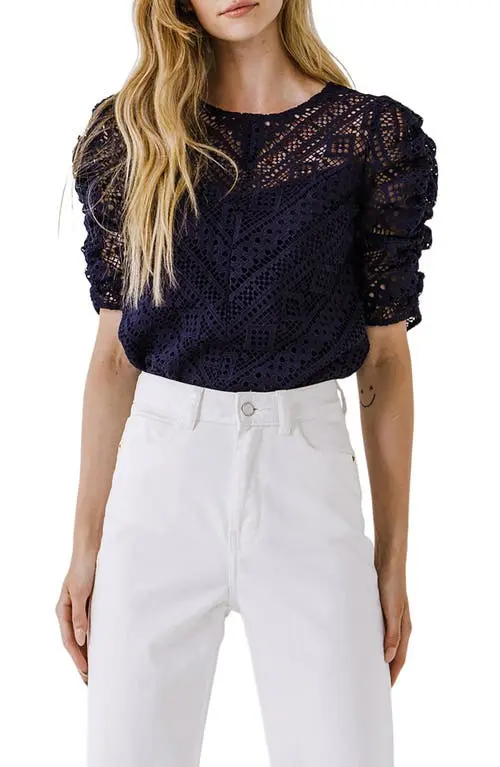 Endless Rose Chevron Stripe Lace Top