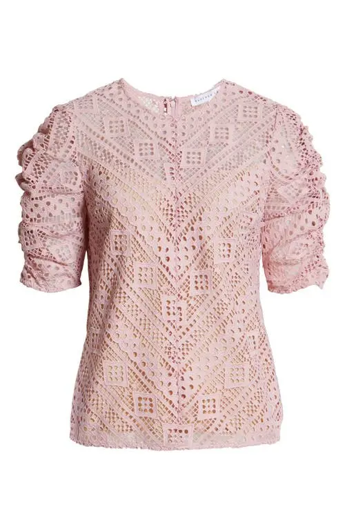 Endless Rose Chevron Stripe Lace Top - Pink
