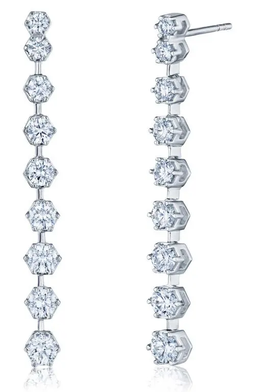 Kwiat Starry Night Diamond Linear Drop Earrings - White Gold
