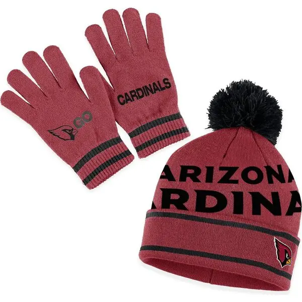 WEAR BY ERIN ANDREWS Arizona Cardinals Cuffed Knit Hat And Gloves Set - Cardinal