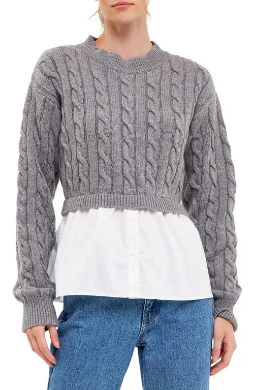 English Factory Layered Cable Sweater