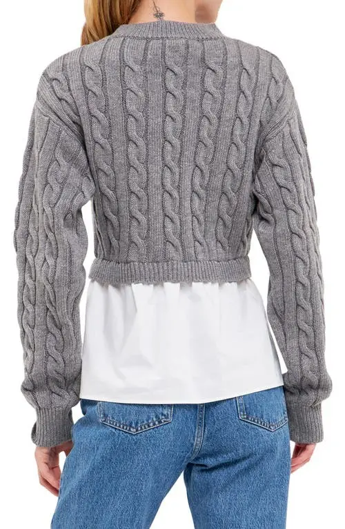 English Factory Layered Cable Sweater