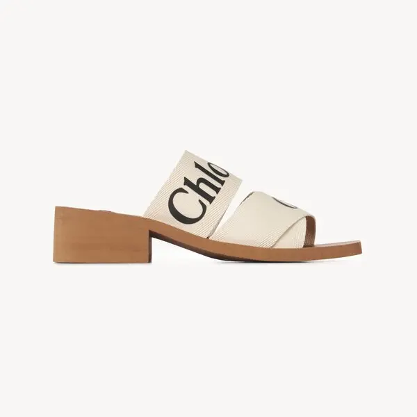 Chloé Woody Heeled Mule White Editorialist