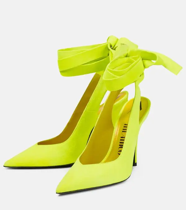 Attico Venus Leather Pumps - Yellow