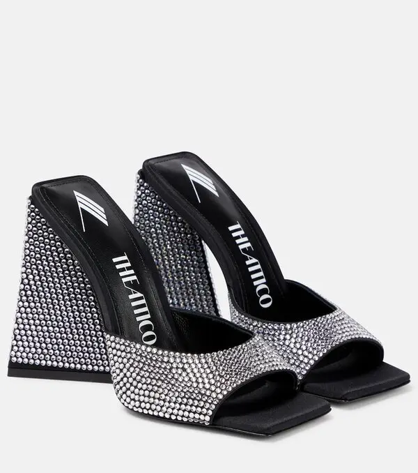 Attico Devon Crystal-embellished Mules