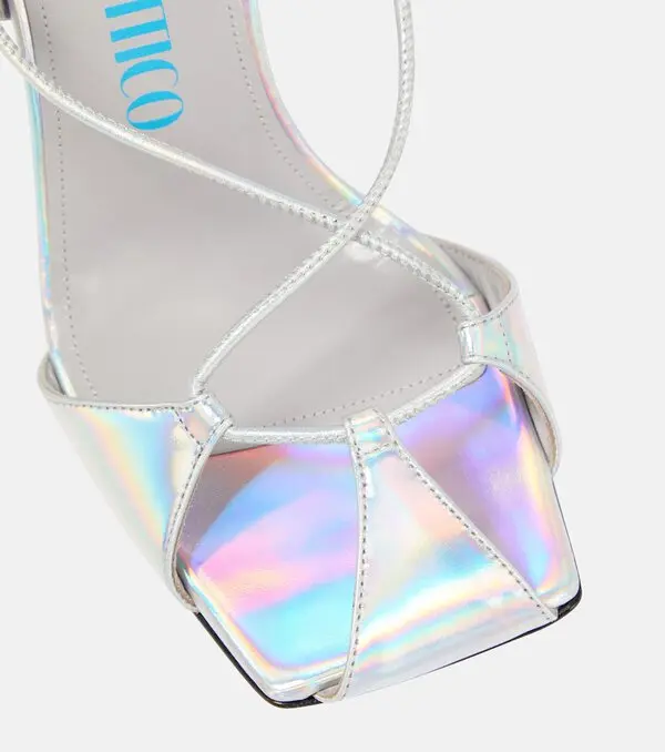Attico Adele Leather Sandals - Silver