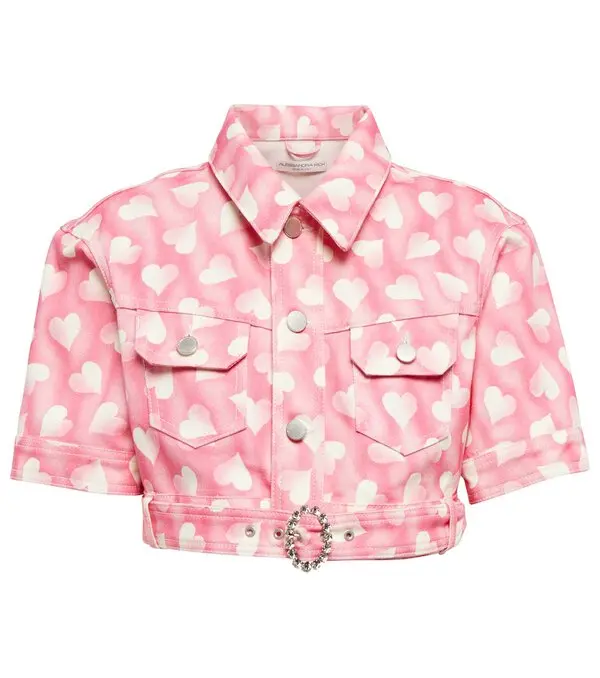 Alessandra Rich Printed Cropped Jacket