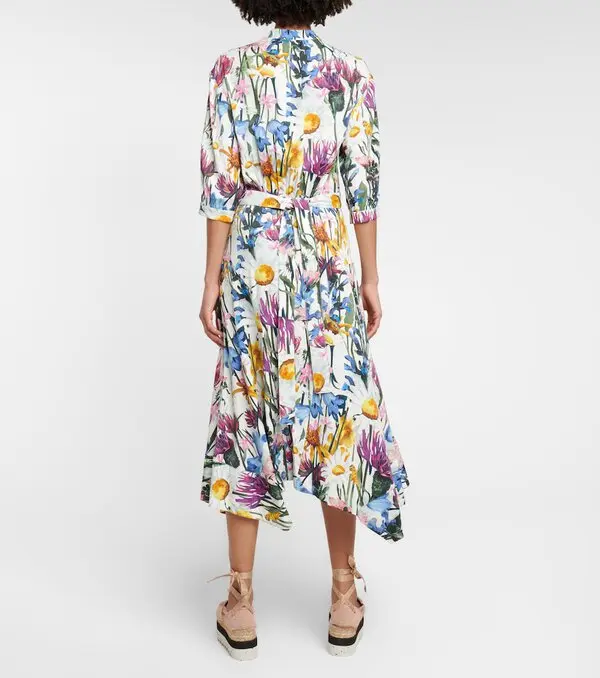 Stella McCartney Floral Satin Midi Dress