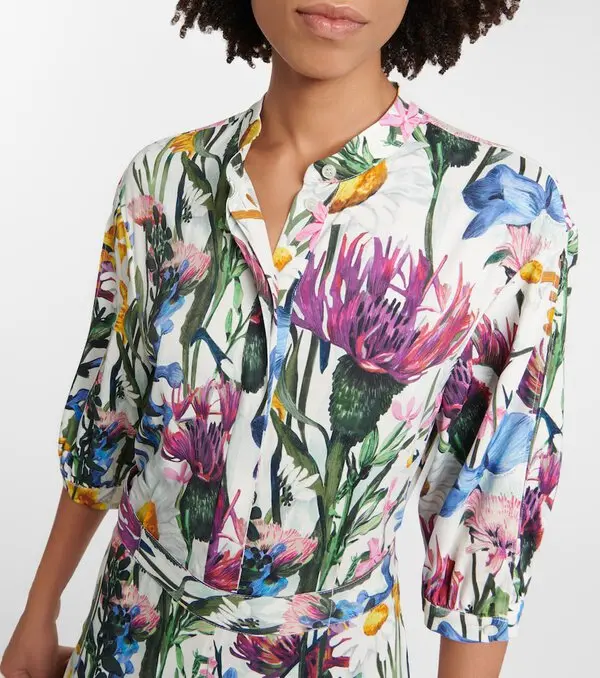 Stella McCartney Floral Satin Midi Dress