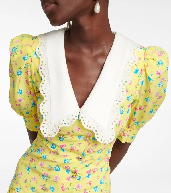 Alessandra Rich Floral Silk Minidress